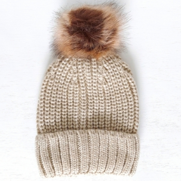 Accessories | Shiny Cream Beanie | Poshmark